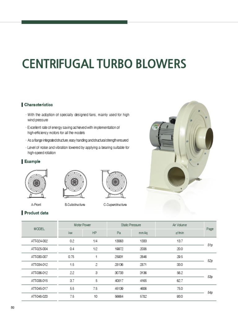 Centrifugal Turbo Blowers: Characteristics | PDF | Gas Technologies ...
