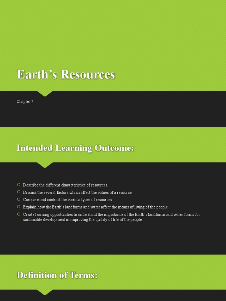 Earth's Resources | PDF | Resource | Nature