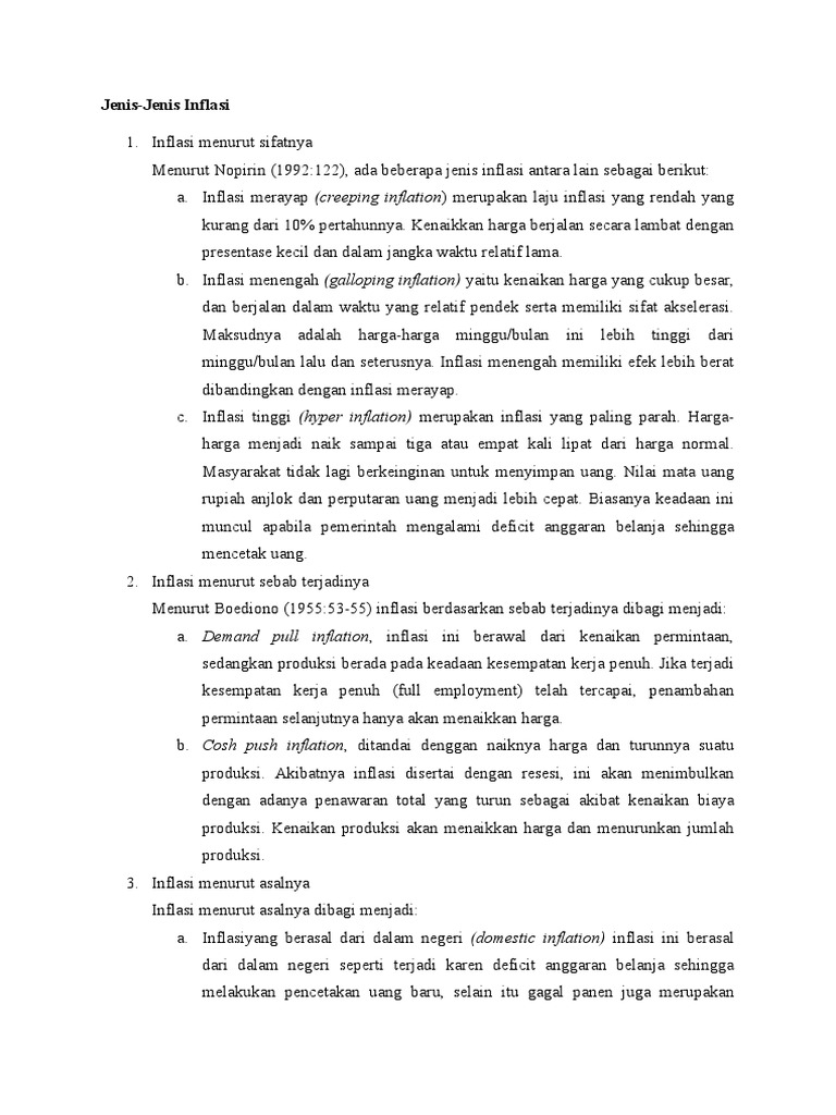 Jenis-Jenis Inflasi | PDF