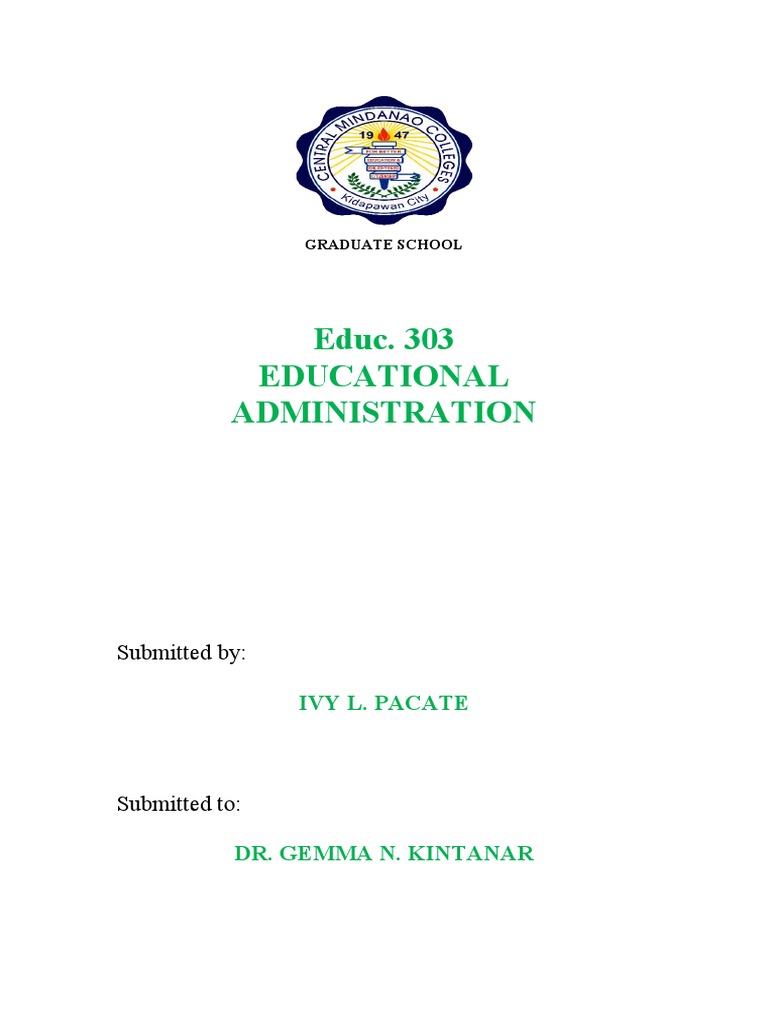 CMC Educ.303 Educ. Admin | PDF | Teachers | Leadership