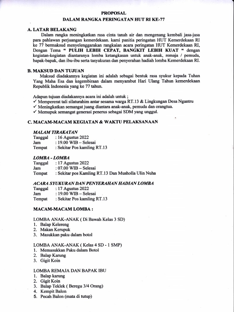 Proposal 3 | PDF | Perjalanan