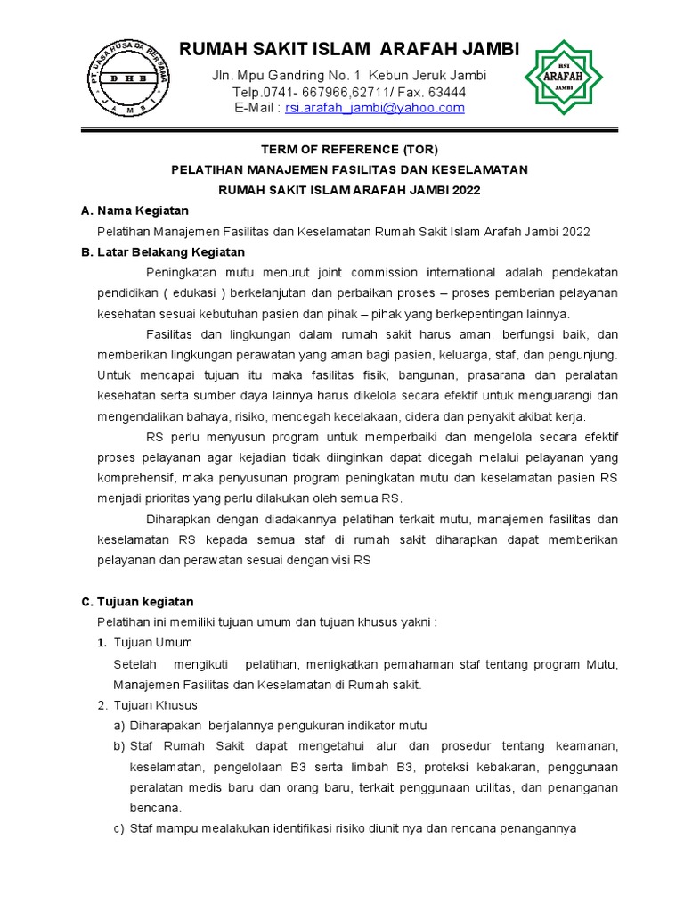 Tor Pelatihan MFK | PDF