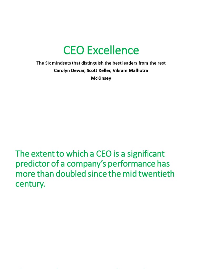 CEO Excellence Book Summary 1651306667 | PDF | Leadership | Business