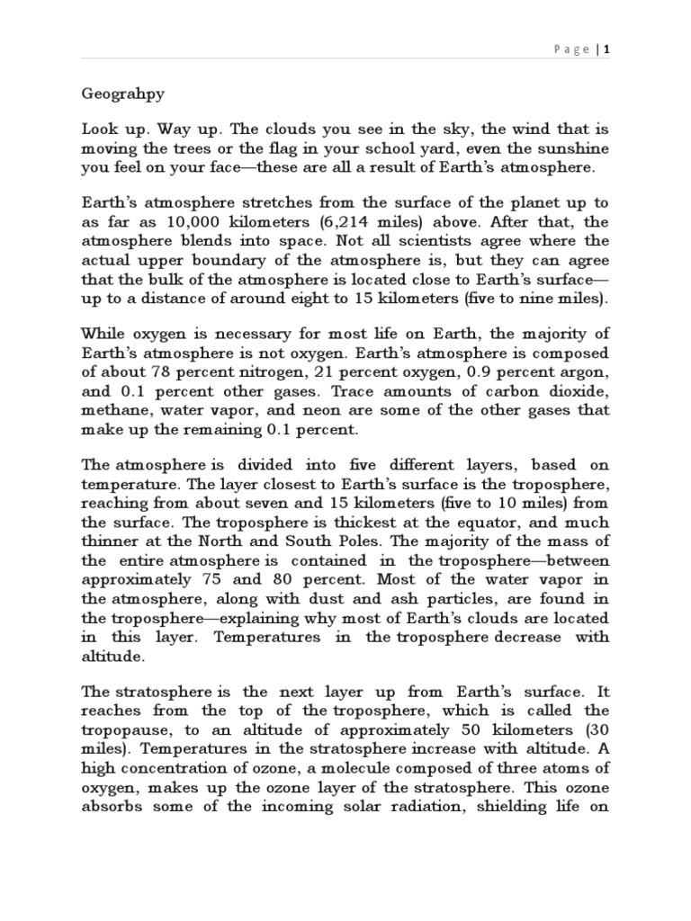 Geographic Atmosphere | PDF | Atmosphere Of Earth | Atmosphere