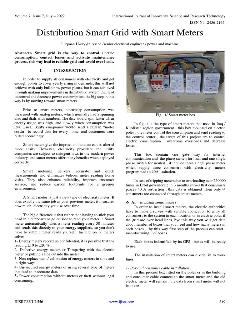 Distribution Smart Grid With Smart Meters | PDF | Electrical Grid ...