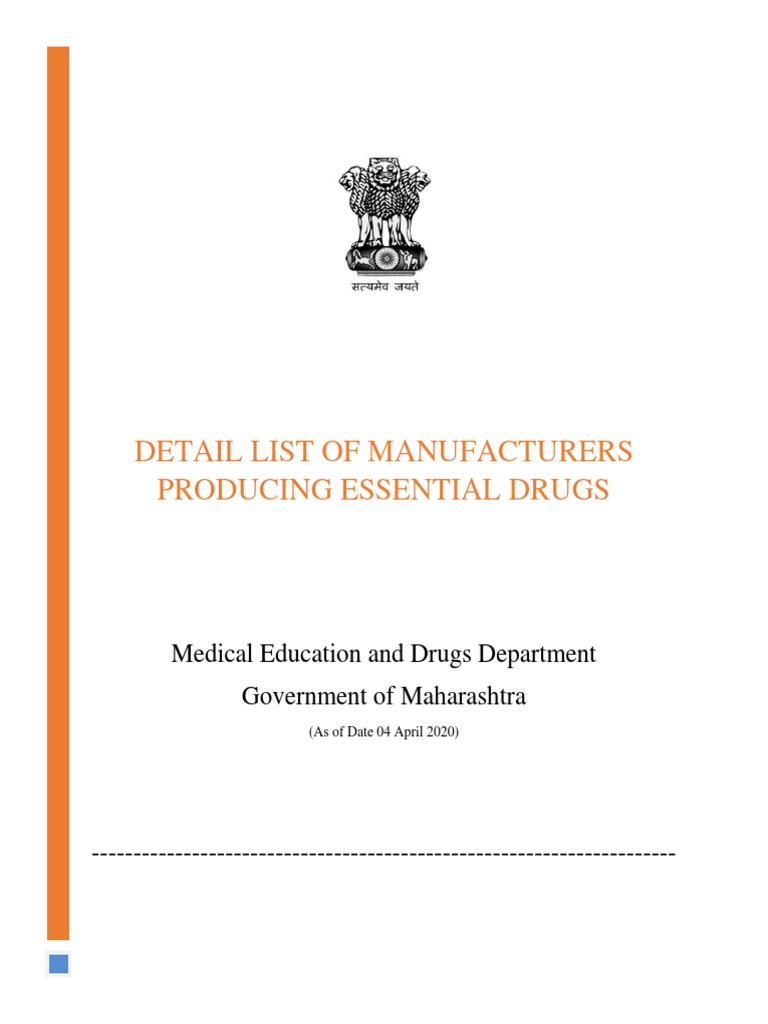 Final Compendium Manufacturers List 04 April | PDF | Health Sciences | Pharmaceutics