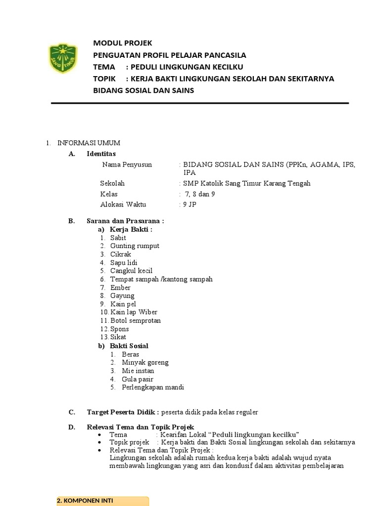 Contoh Modul Projek P3 Pdf