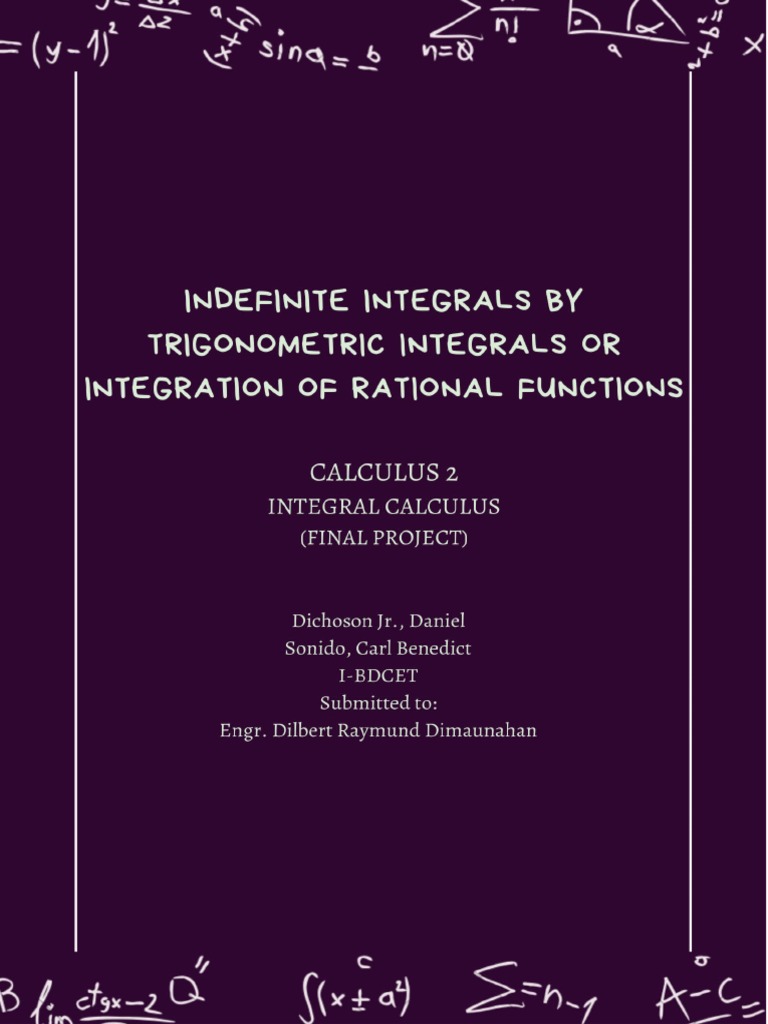Integration Of Rational Functions Involving Trigonometric Substitution