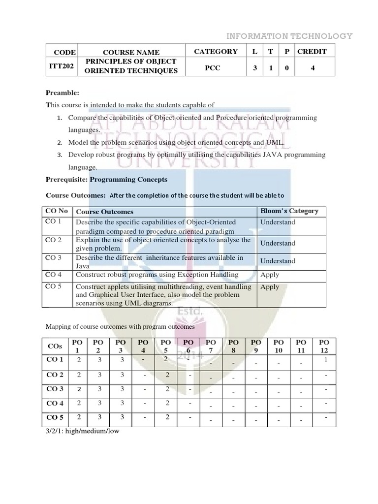 Itt202 Ktu Qbank Pdf Class Computer Programming Method Computer Programming