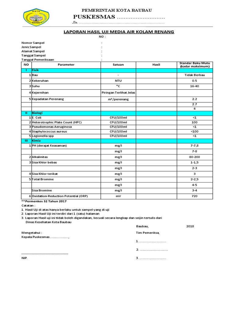Lap Hasil Uji Air | PDF