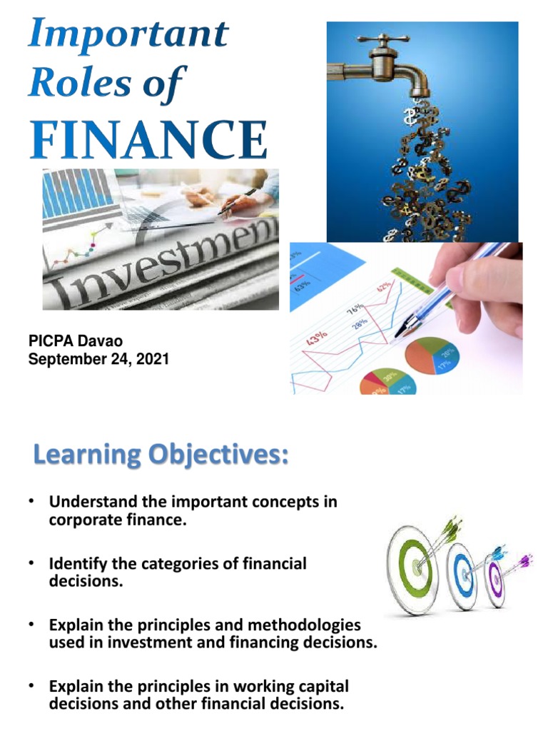roles of finance_slides | PDF | Net Present Value | Cost Of Capital