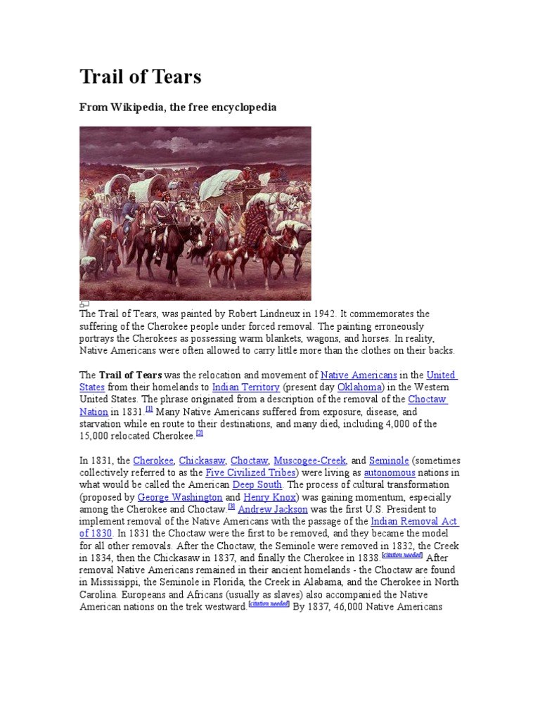 Trail of Tears | PDF | Trail Of Tears | Muscogee
