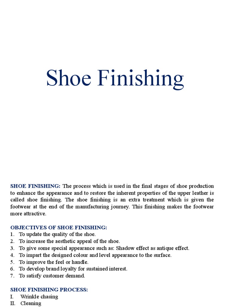 Shoe Finishing | PDF | Shoe | Paint