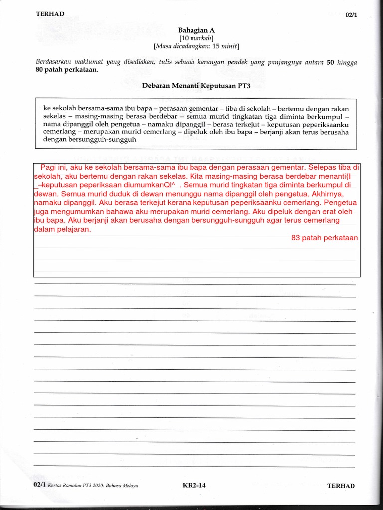 Latihan Karangan Pendek (PT3 2022) | PDF