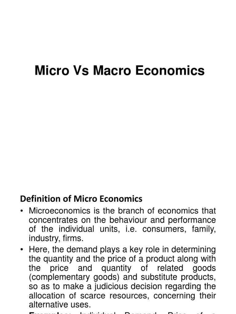 Major Difference Between Micro and Macro Economics | PDF | Economics ...