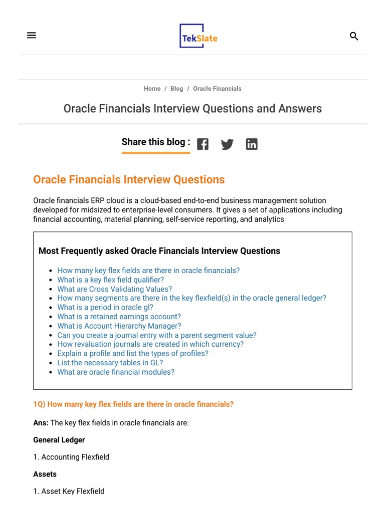 Oracle Financials Interview Questions and Answers | PDF | Exchange Rate ...