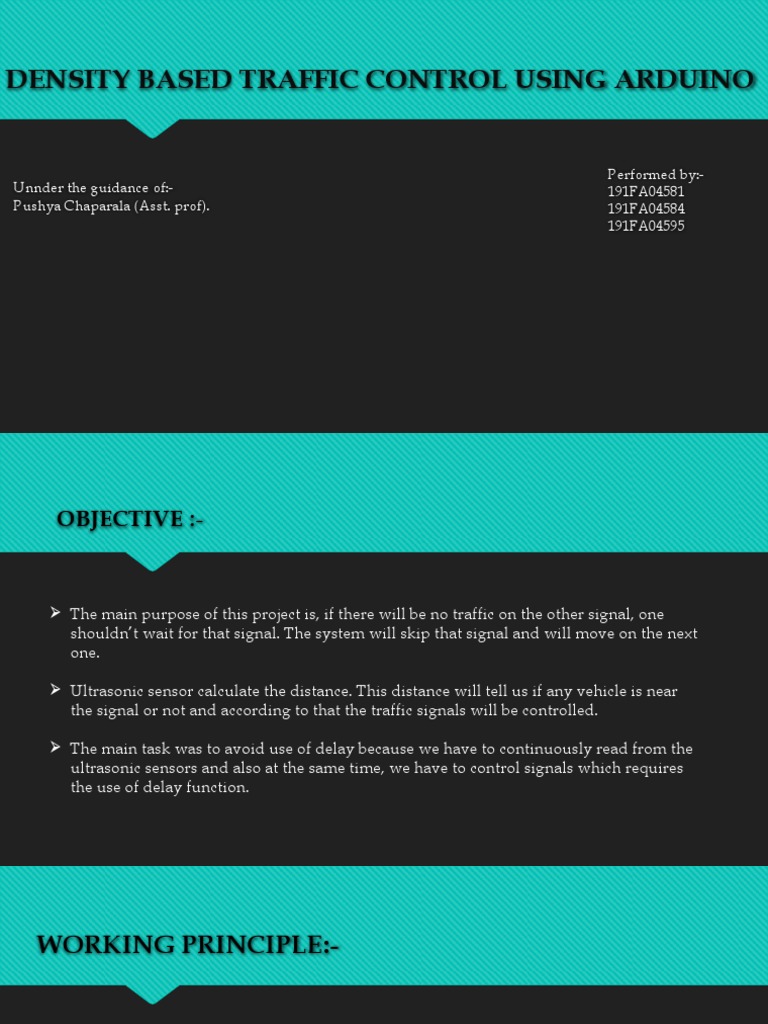 Density Based Traffic Control Using Arduino | PDF | Science & Mathematics