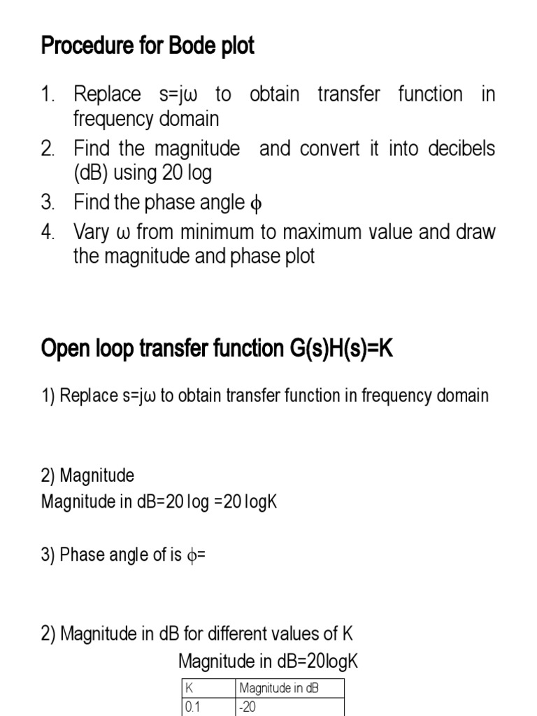 Bode Plot of Basic Terms | PDF | Classical Mechanics | Electronic ...