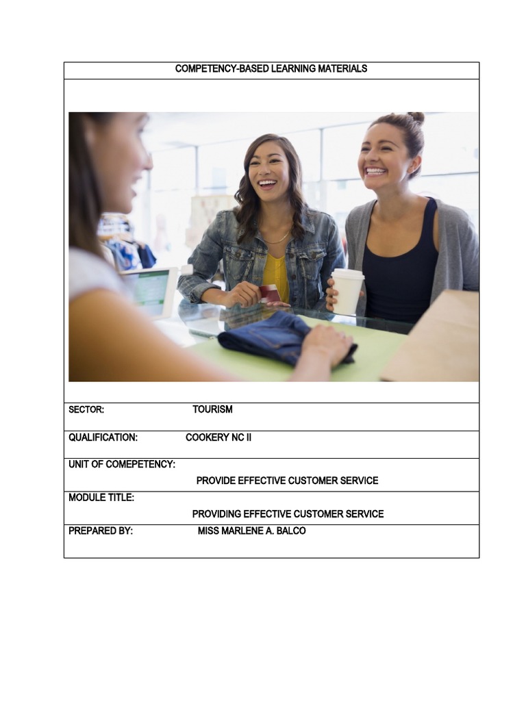 Common Provide Effective Customer Service | PDF | Nonverbal ...