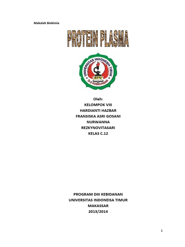 Makalah Protein Plasma | PDF