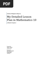 Detailed Lesson Plan On Arithmetic Sequence | PDF | Rectangle | Learning