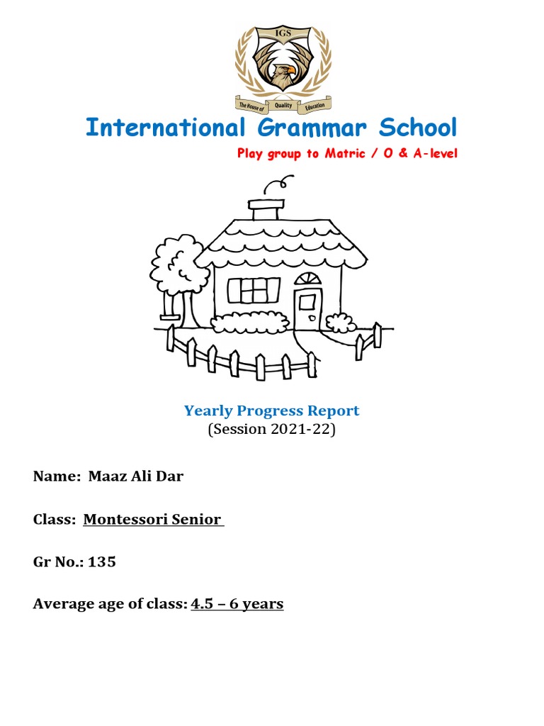Montessori Senior REPORT CARD NEW | PDF | Cognition | Cognitive Science