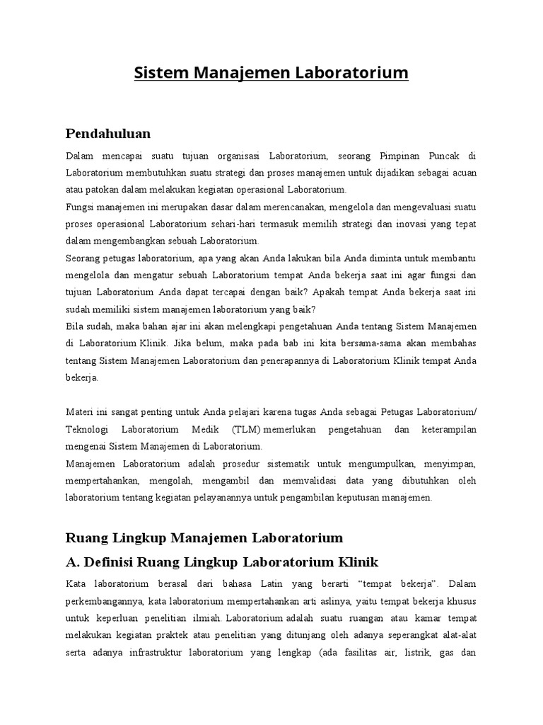 Sistem Manajemen Laboratorium | PDF