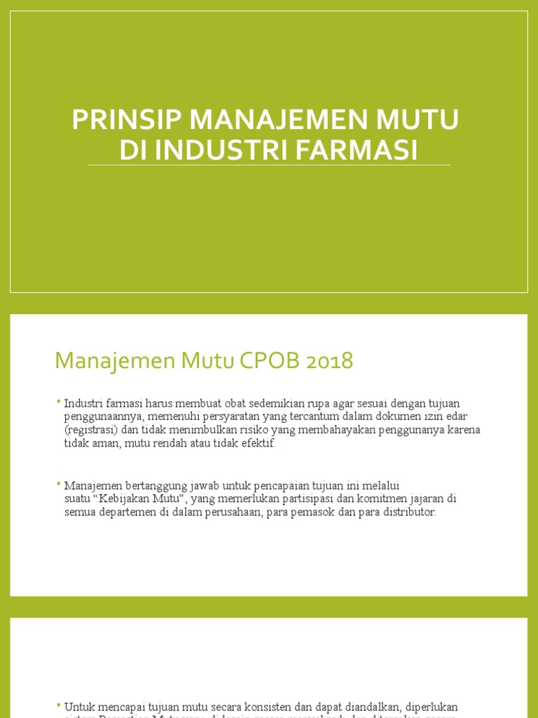 Prinsip Manajemen Mutu | PDF