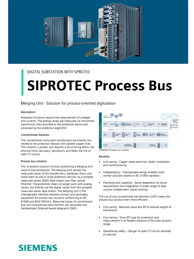 SIPROTEC Processbus Profile | PDF | Transformer | Electrical Substation