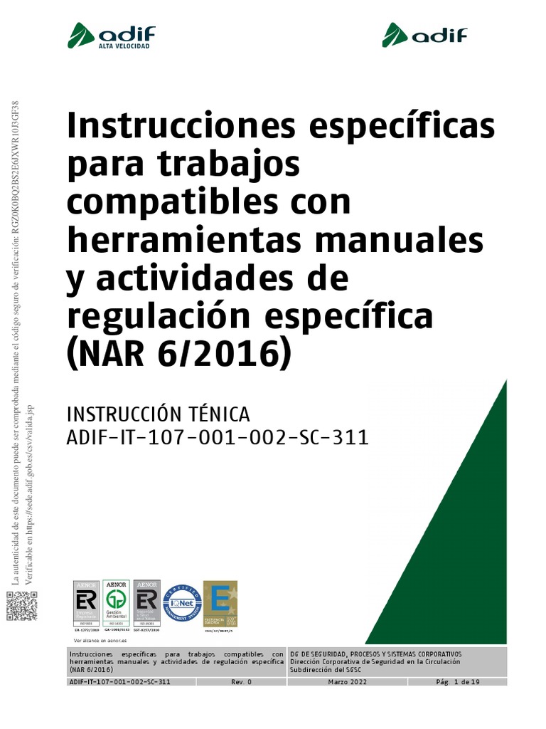 ADIF-IT-107-001-002-SC-311 (Rev 0) | PDF | Regulación