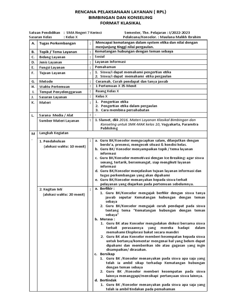 RPL Layanan Informasi Salinan | PDF