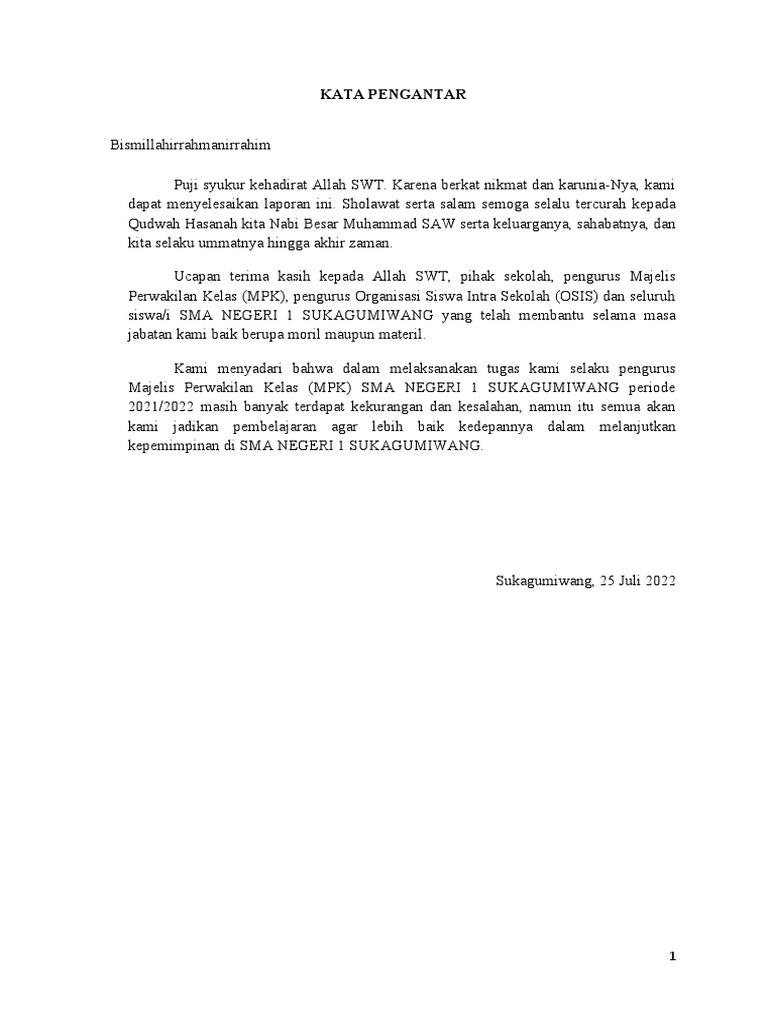 Draft LPJ MPK | PDF | Karier & Perkembangan