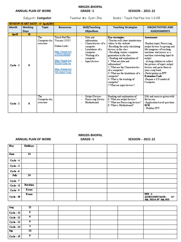 APOW FOR GRA 5 Computer | PDF | Input/Output | Learning