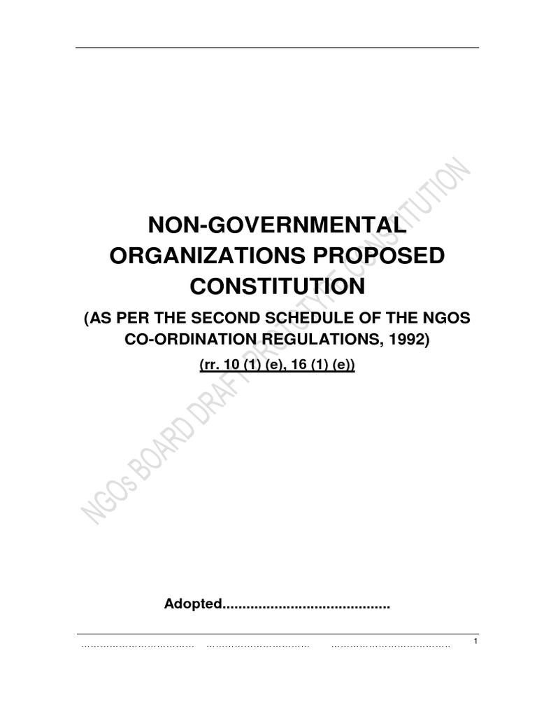 NGO Constitution Template for Kenya | PDF | Proxy Voting | Indemnity
