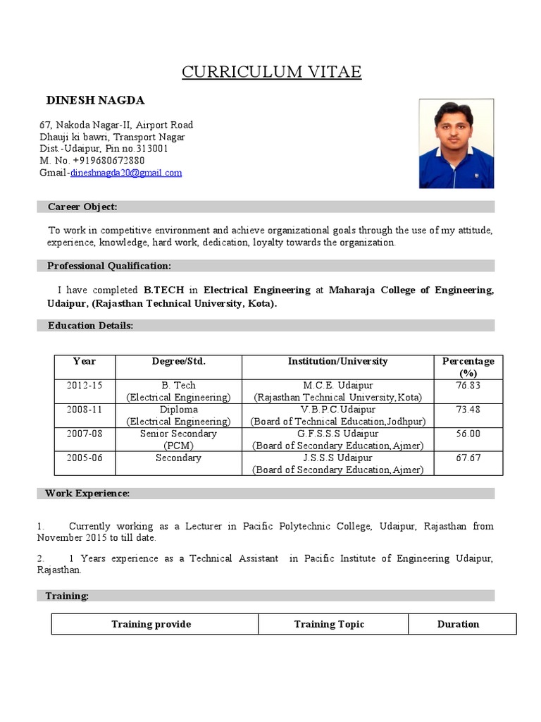 Curriculum Vitae: Dinesh Nagda | PDF