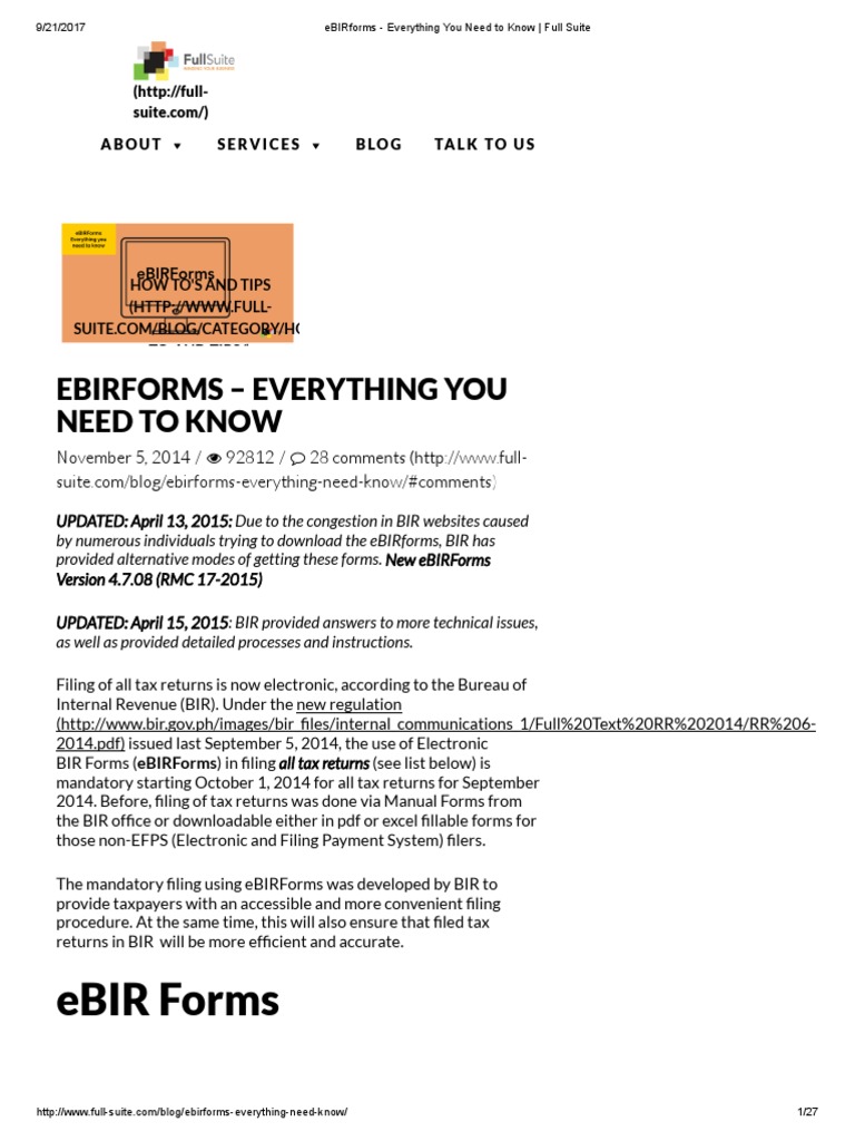 eBIRForms Guide: Filing Made Easy | PDF | Internet Explorer | Taxpayer
