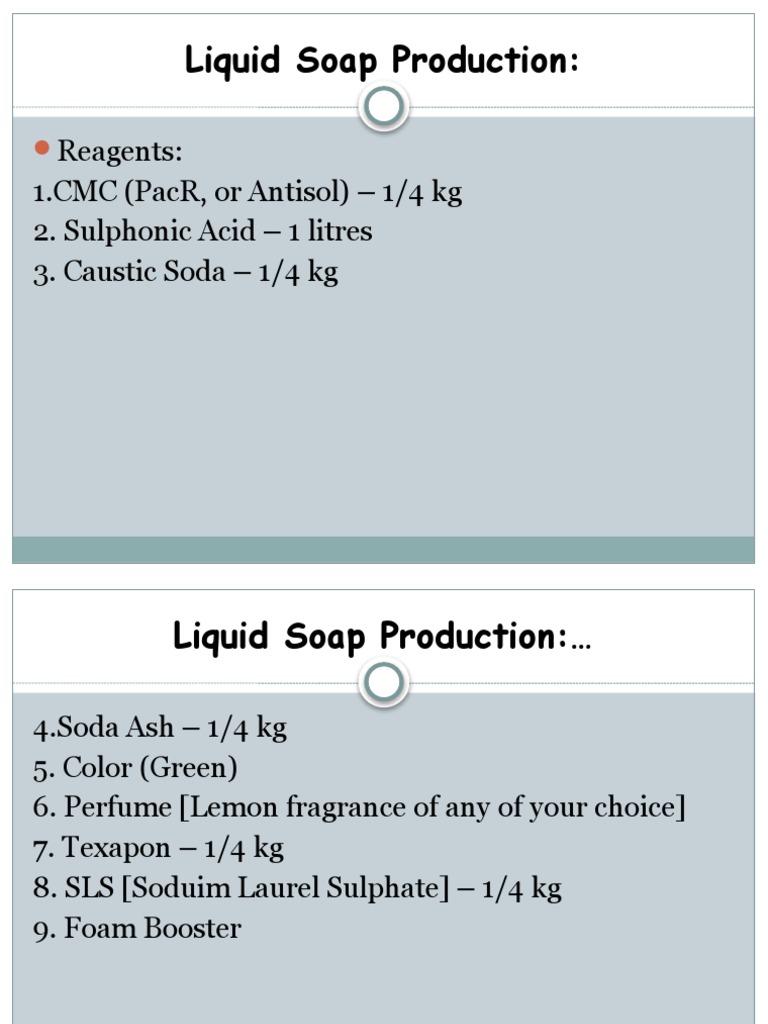 Liquid Soap Production | PDF