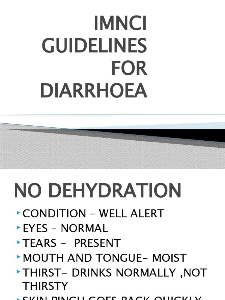 IMNCI Diarrhea Dehydration Guidelines | PDF | Cooking, Food & Wine ...