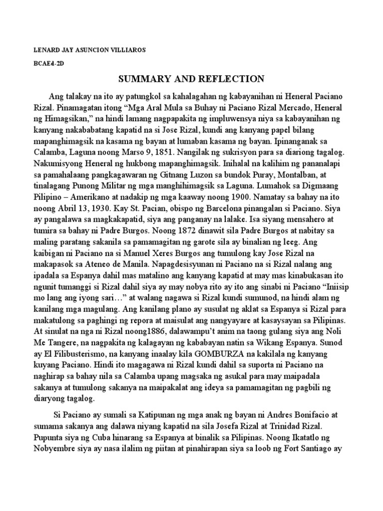 SUMMARY AND REFLECTION | PDF