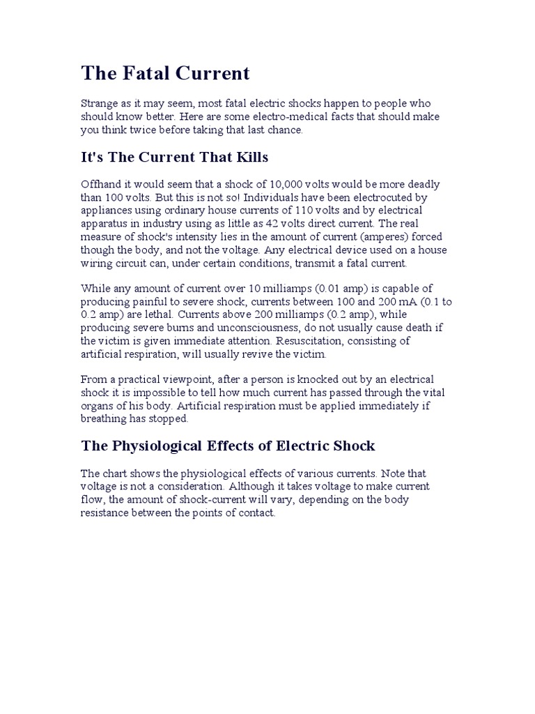 The Fatal Current | PDF | Electric Current | Electricity