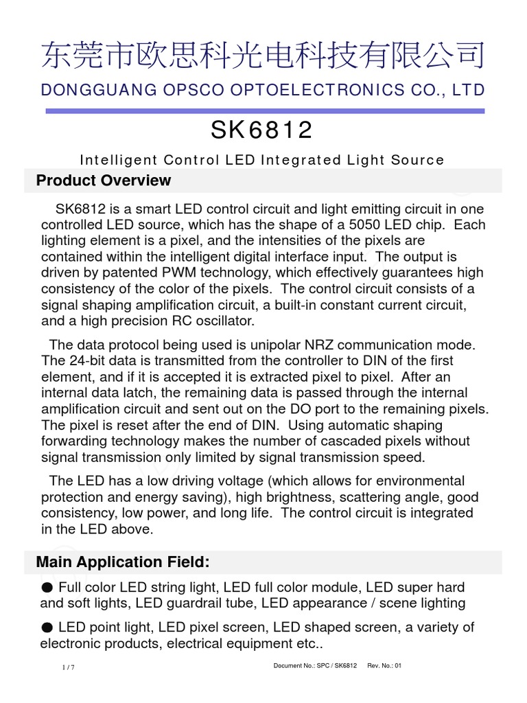 Dongguang Opsco Optoelectronics Co., LTD: Product Overview | Download ...