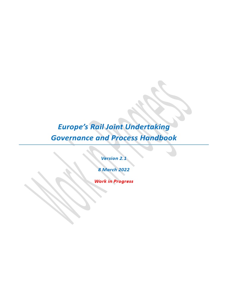 EUR - JU - Governance and Process Handbook - v2.1 - 07mar2022 | PDF ...