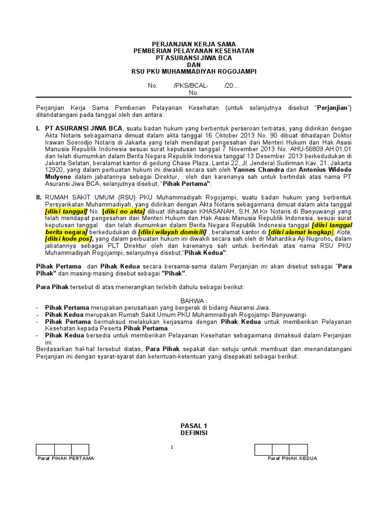 Draft PKS BCA Life New | PDF