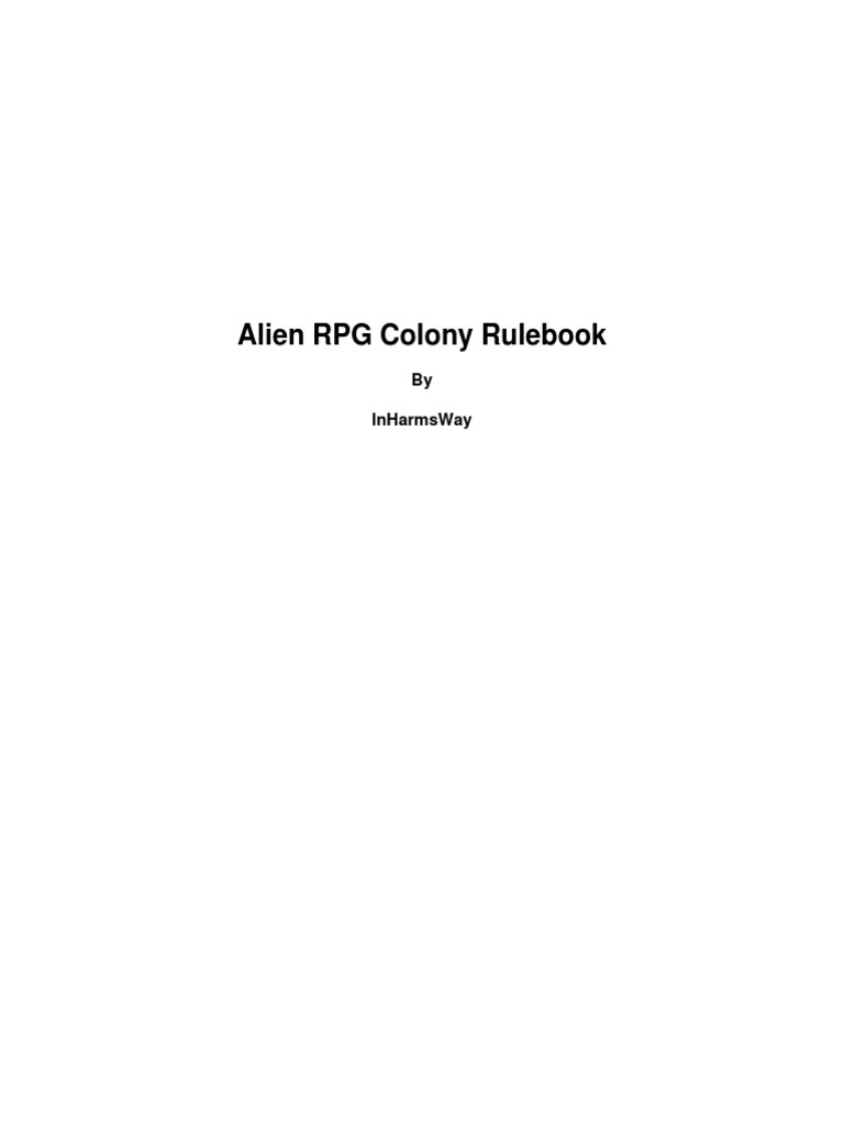Alien RPG Colony Rulebook Overview | PDF | Water | Asphalt