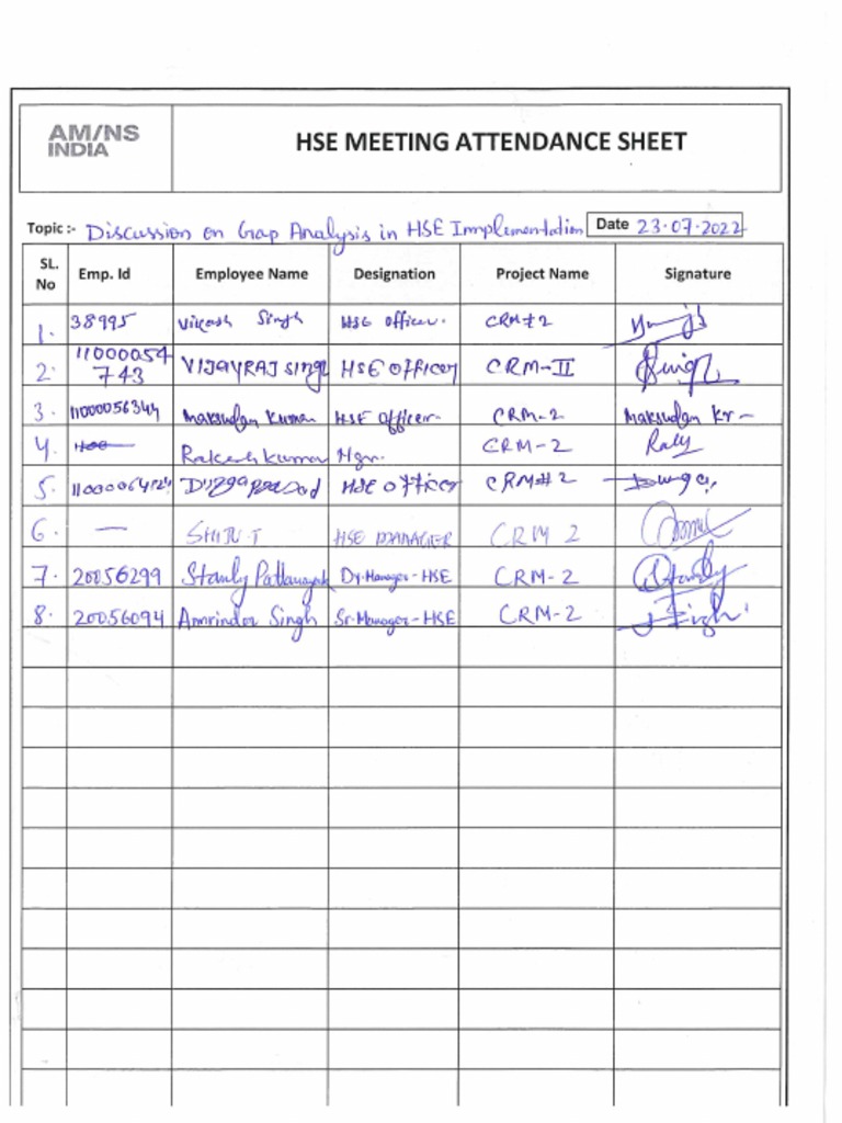 MOM-Attendance Sheet | PDF