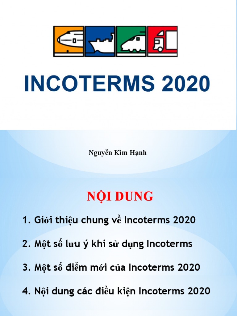 Chapter 2 Incoterms 2020 Students 2021 | PDF