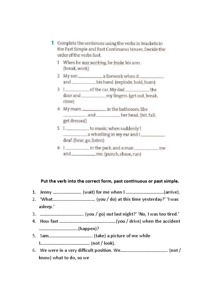 Past Simple and Past Continuous Exercises | PDF