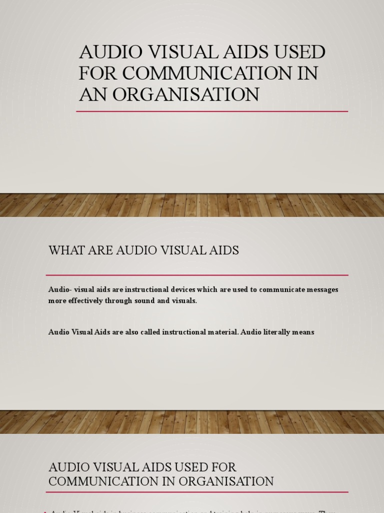 Audio Visual Aids Used For Communication in An Organisation | PDF