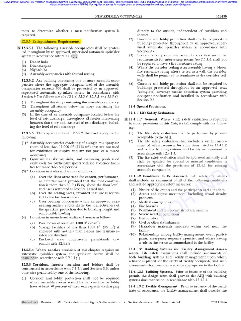 2018 Nfpa 101 | PDF