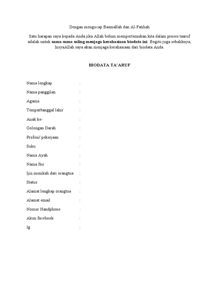 Proposal Taaruf dan Pernikahan | PDF | Kesehatan Holistik | Gaya Hidup